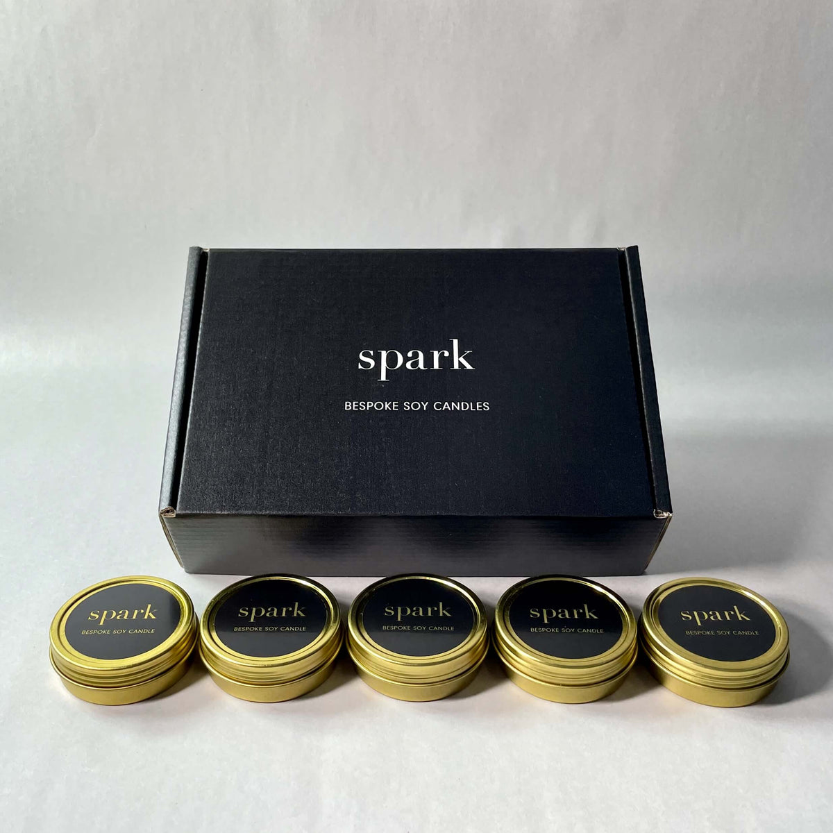 Custom 1oz Gold Tin Aromatherapy Soy Candles – Spark Candles